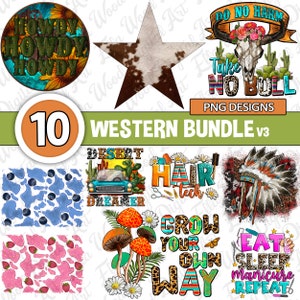 Western Bundle V3 Png Sublimation Design Download, Western Patterns Png ...
