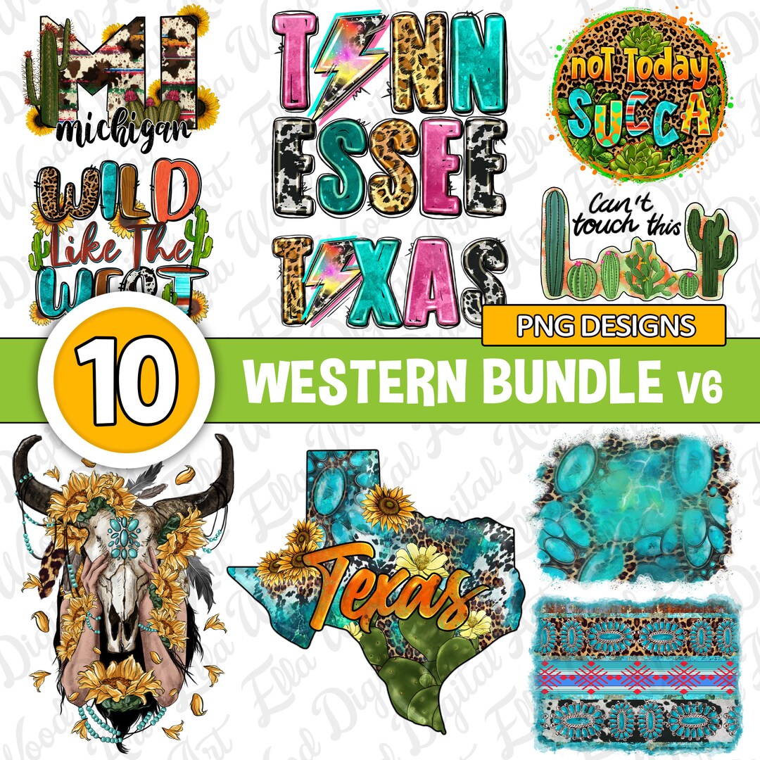 Western Bundle V6 Png Sublimation Design Download, Western Patterns Png ...