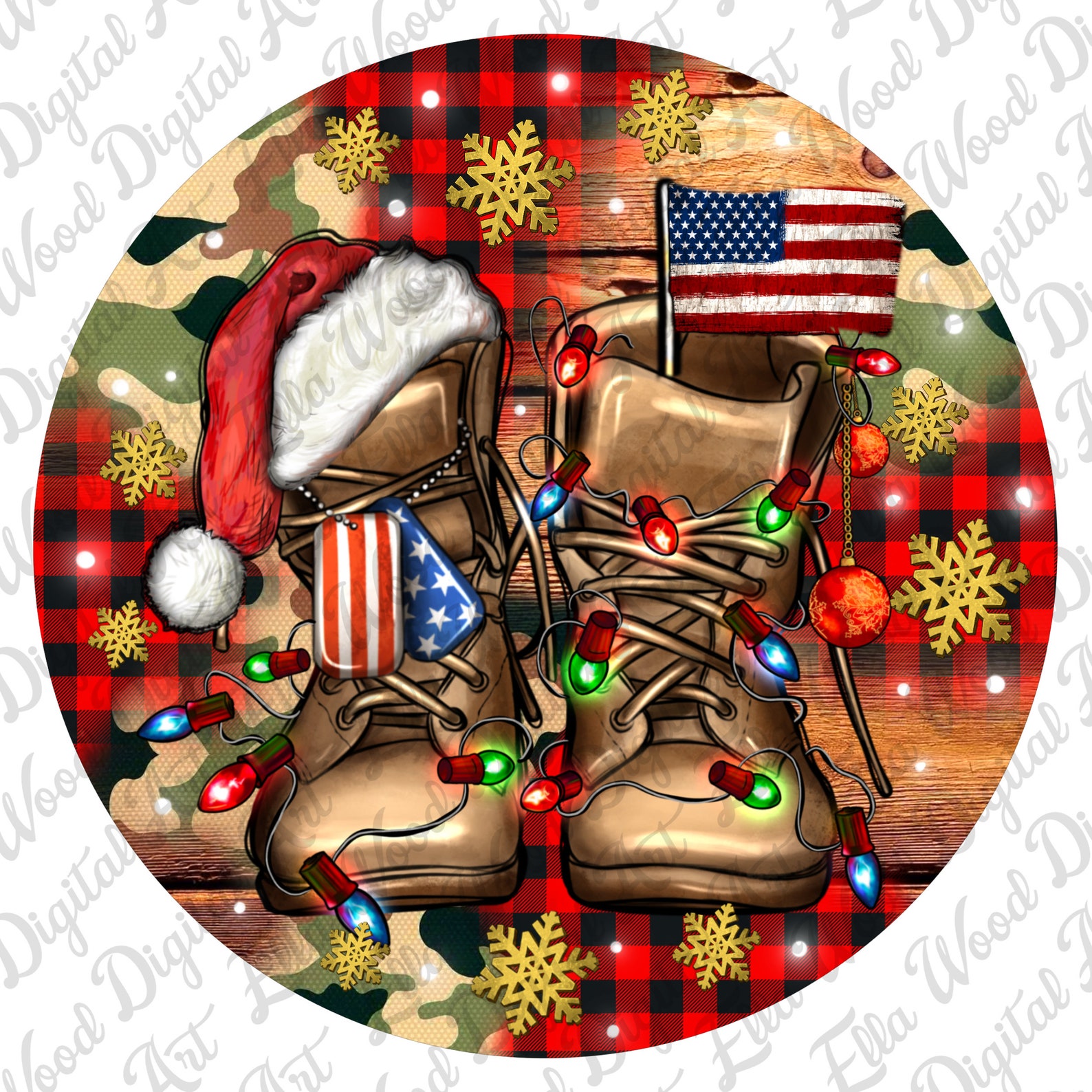 Christmas Army Veteran Boots Ornament Png Sublimation Design, Christmas ...