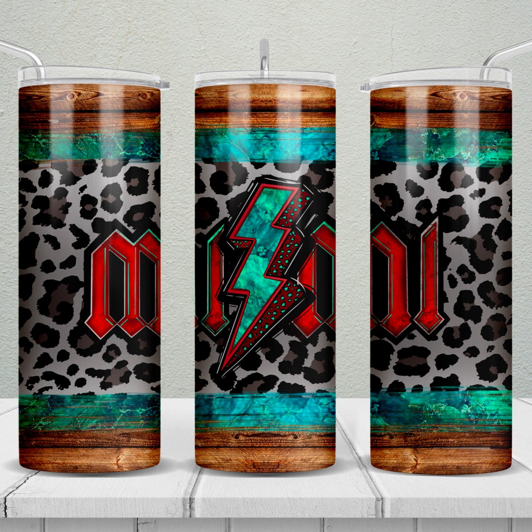 Western Mimi 20 Oz Skinny Tumbler Png, Lightning Bolt Tumbler Wrap Png ...