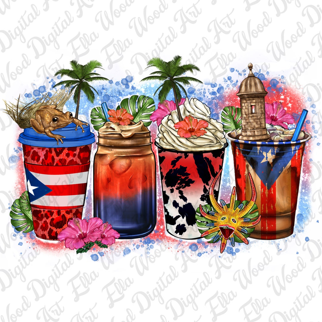 Puerto Rico Coffee Cups Png Sublimation Design Download, Puerto Rico ...