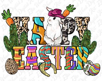 Happy Easter With Cowboy Png Sublimation Design Download, Happy Easter ...