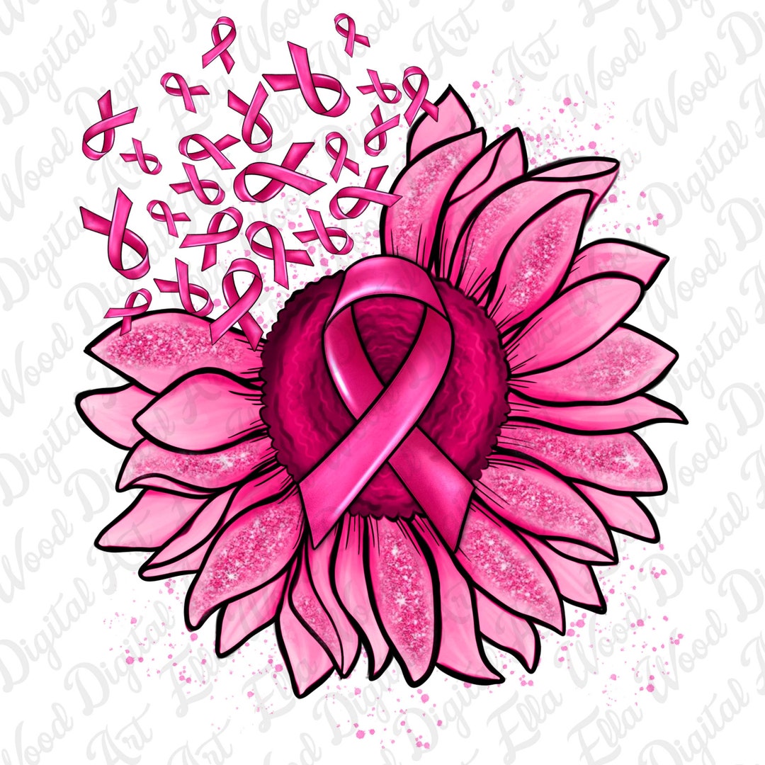 Breast Cancer Sunflower Ribbons Png, Cancer Awareness Png, Breast ...