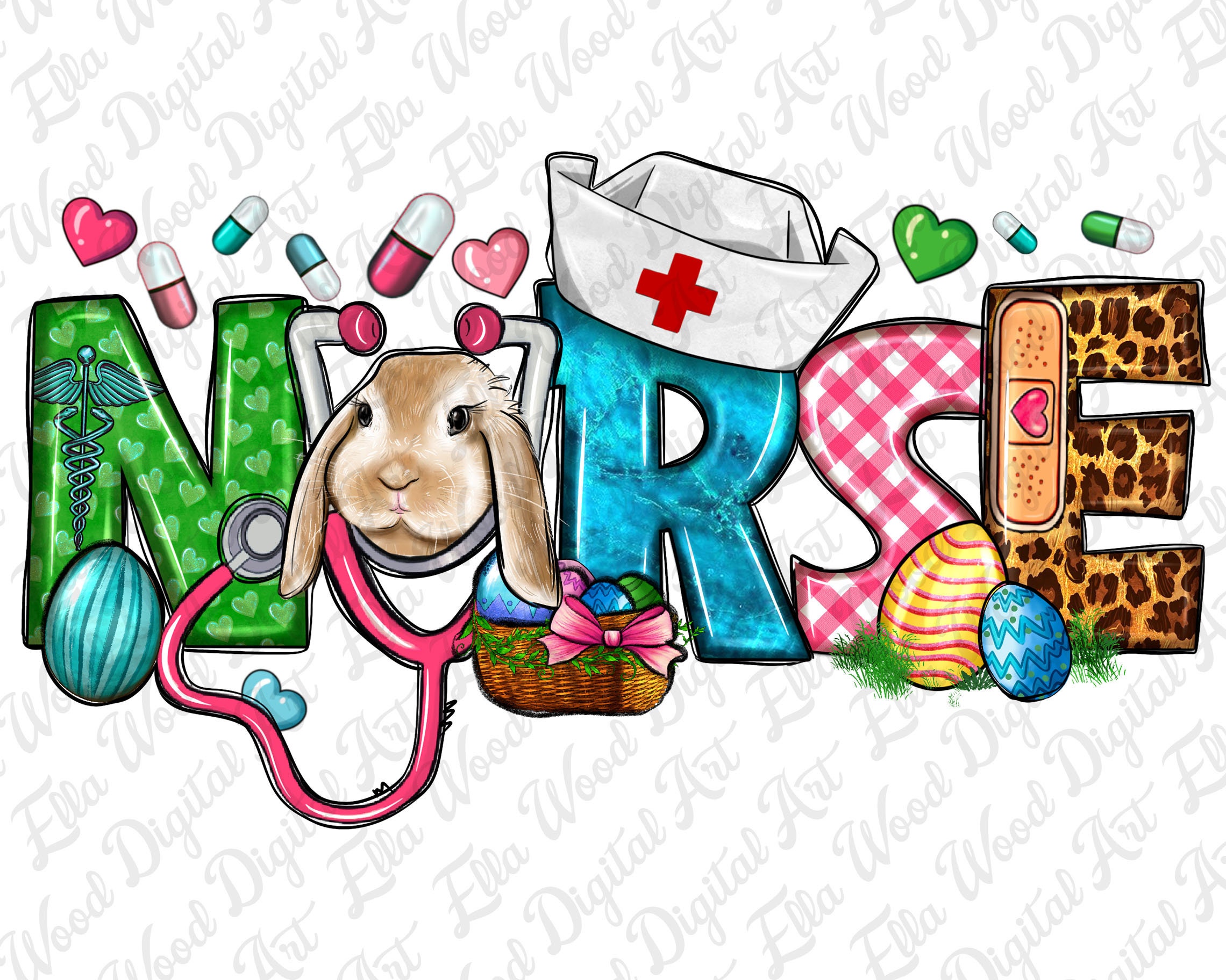 Easter Nurse Png Sublimation Design Download Happy Easter Day - Etsy