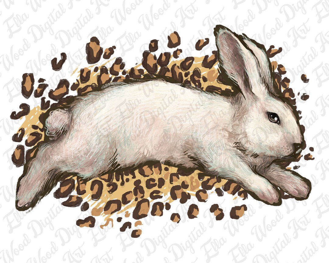 Bunny Rabbit Leopard Png Sublimation Design Download, Retro Vintage Png ...
