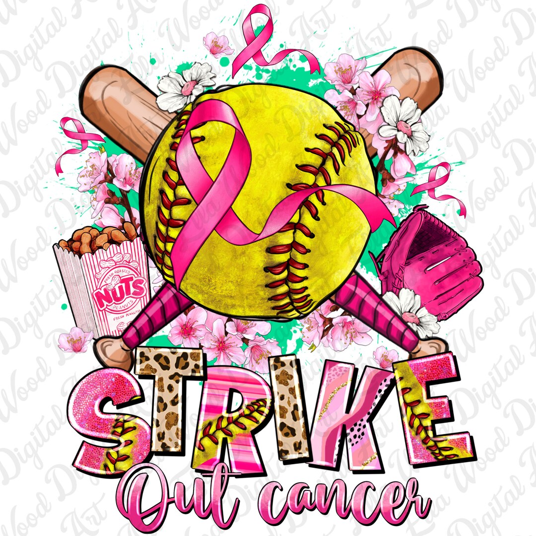 Strike Out Breast Cancer Softball Png Sublimation Design Download ...