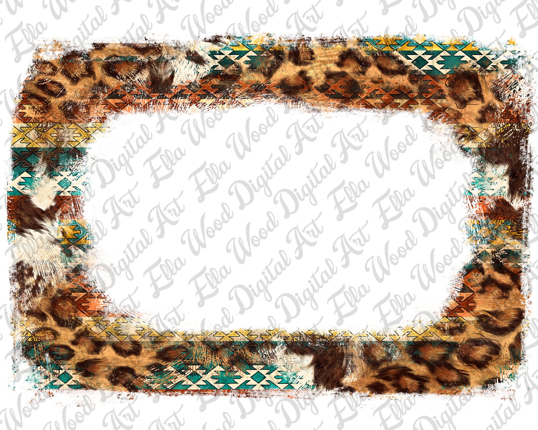 Western Leopard Aztec Frame Png, Western Background, Western Patterns ...