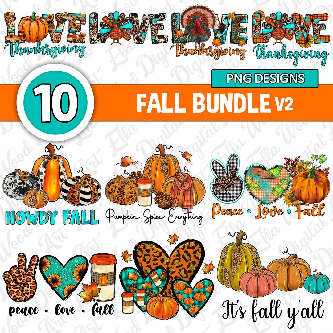 Fall Bundle V2 Png Sublimation Design Download, Hello Fall Png, Autumn ...