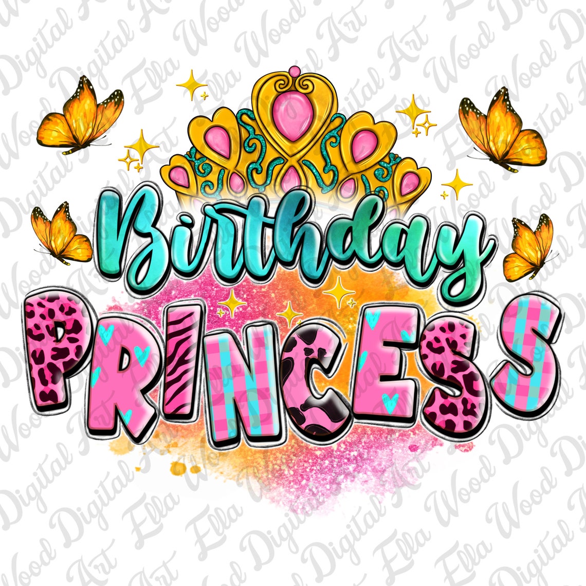 Birthday Princess Png Sublimation Design Download, Birthday Party Png ...