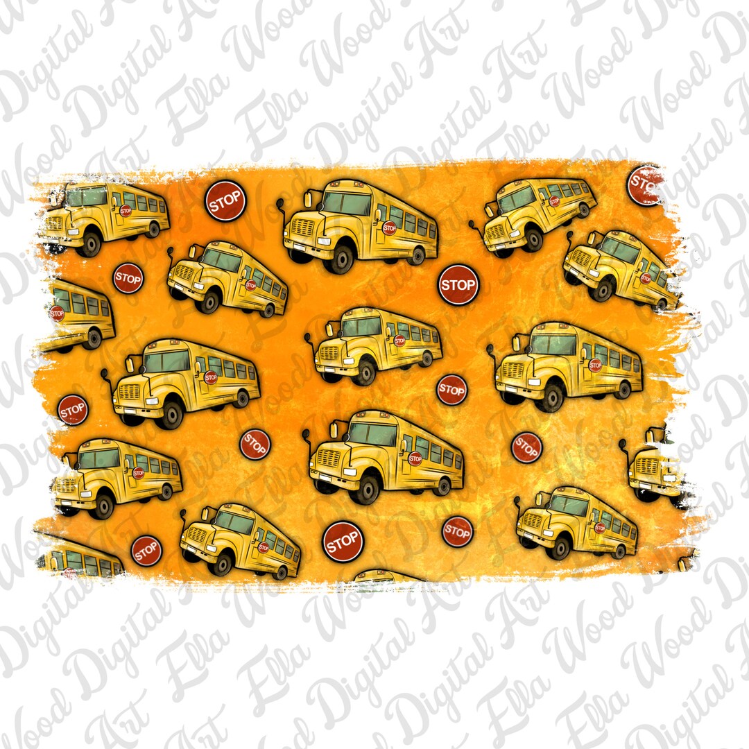 Western School Bus Pattern Png Sublimation Design, School Bus Pattern ...