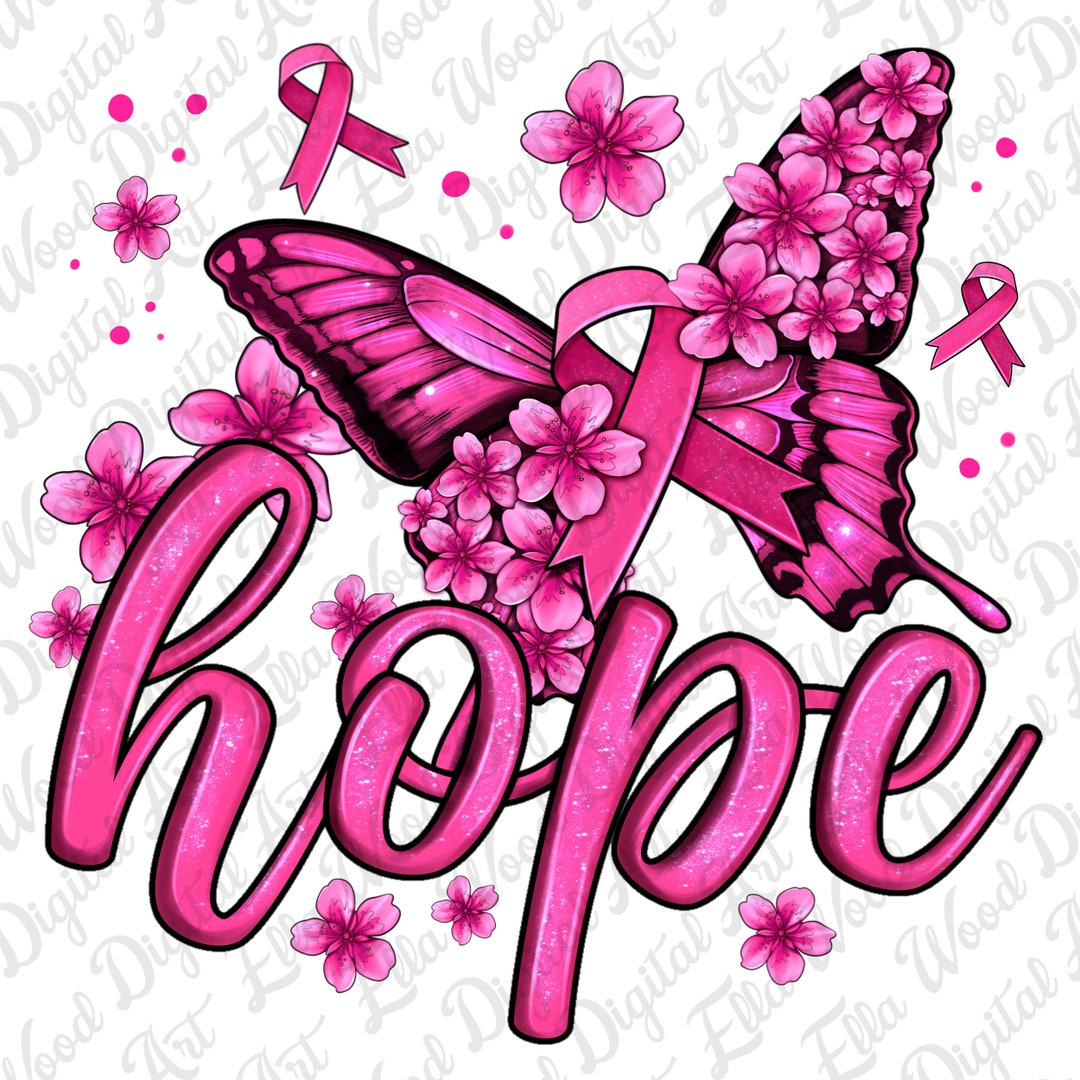 Floral Breast Cancer Butterfly Png Sublimation Design Download, Cancer ...