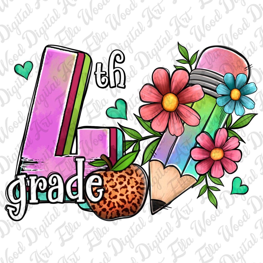 4th Grade Png Sublimation Design Download, Back to School Png ...