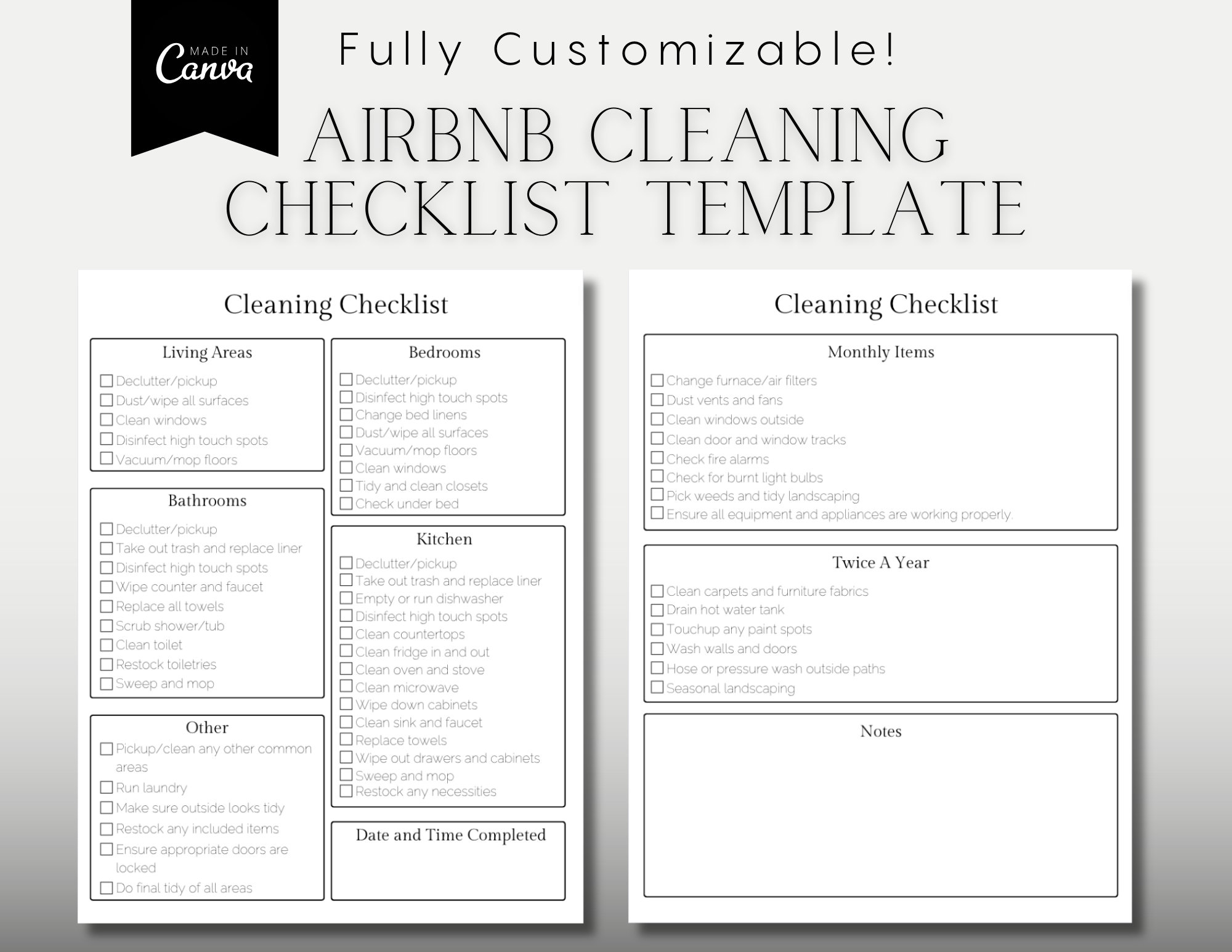 Airbnb Cleaning Checklist Template | Airbnb Cleaning Template | Airbnb ...