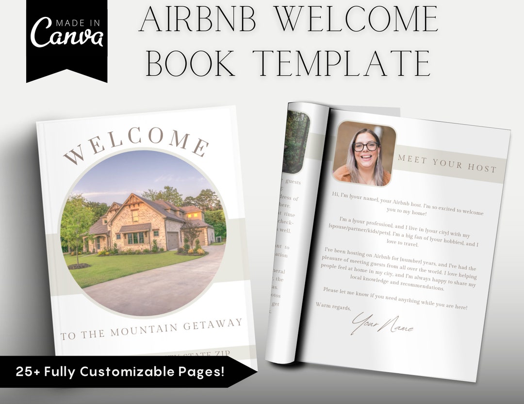 Airbnb Welcome Book Template | Airbnb Welcome Canva Template | VRBO ...