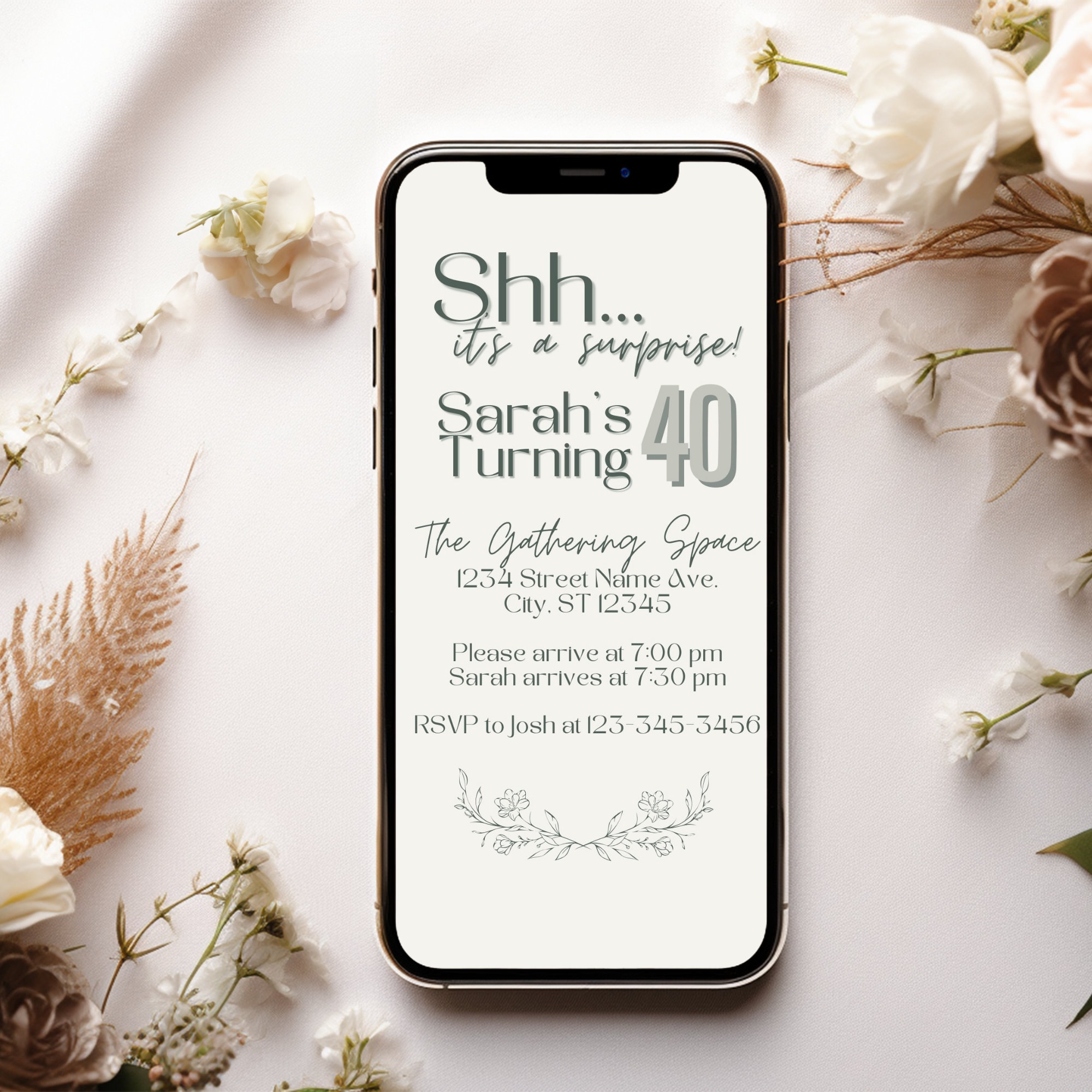 Surprise Birthday Party Invitation Canva Template | Surprise Birthday ...
