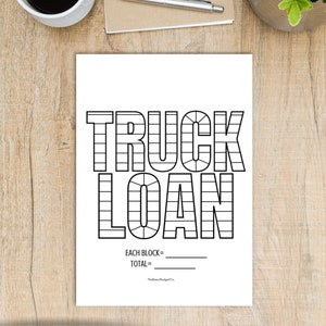 Car Loan Coloring Sheet, Truck Loan Coloring Sheet, Debt Payoff Tracker ...