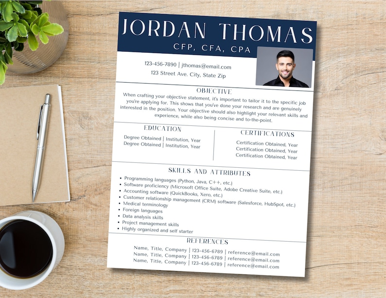 Two Page Resume Template Canva | Resume Template With Photo ...