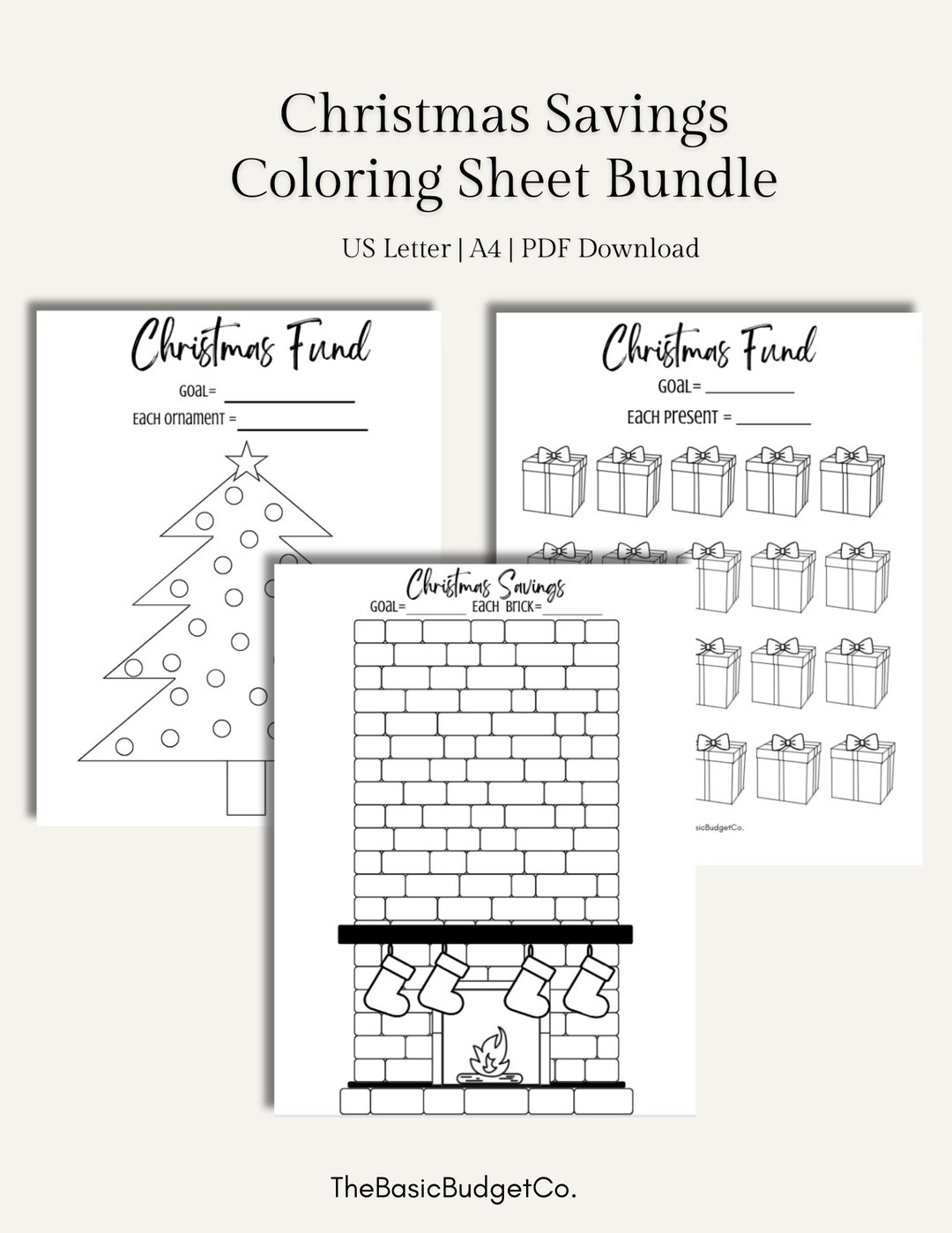 Christmas Savings Tracker Coloring Sheet Christmas Gifts - Etsy