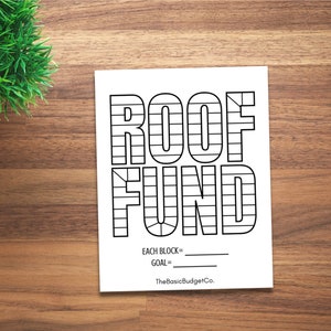 Roof Fund Tracker Coloring Sheet Debt Payoff Budgeting Tools - Etsy