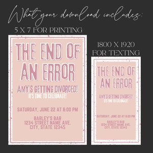 Divorce Party Invitation Template for Her | Funny Divorce Gift for Her ...