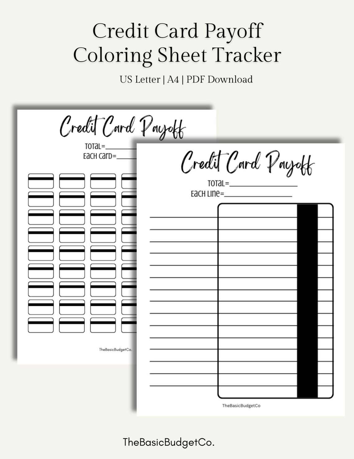 Credit Card Payoff Coloring Sheet Tracker Debt Payoff - Etsy