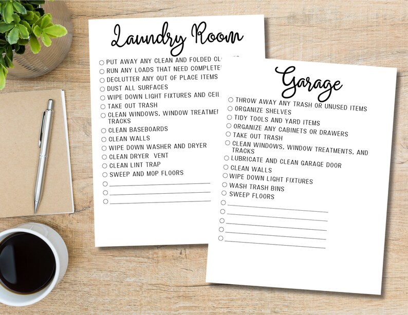 Printable Cleaning Schedule, Digital Cleaning Checklist, Minimalist ...