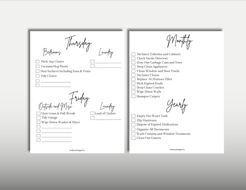 Editable Cleaning Schedule Template, Digital Cleaning Checklist ...