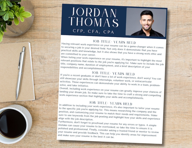 Two Page Resume Template Canva | Resume Template With Photo ...