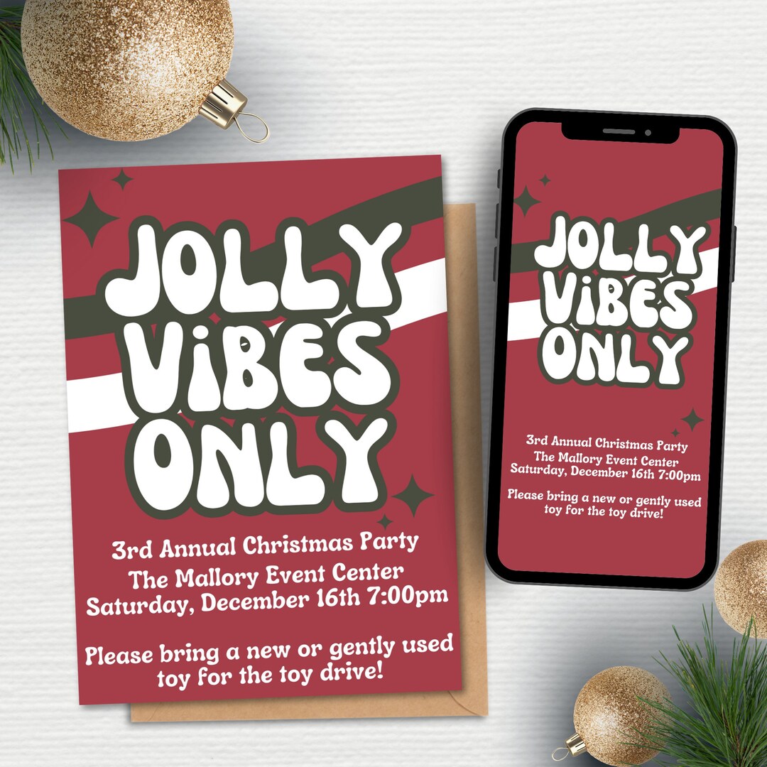 Funny Christmas Party Invitation Template | Cute Christmas Party Invite ...