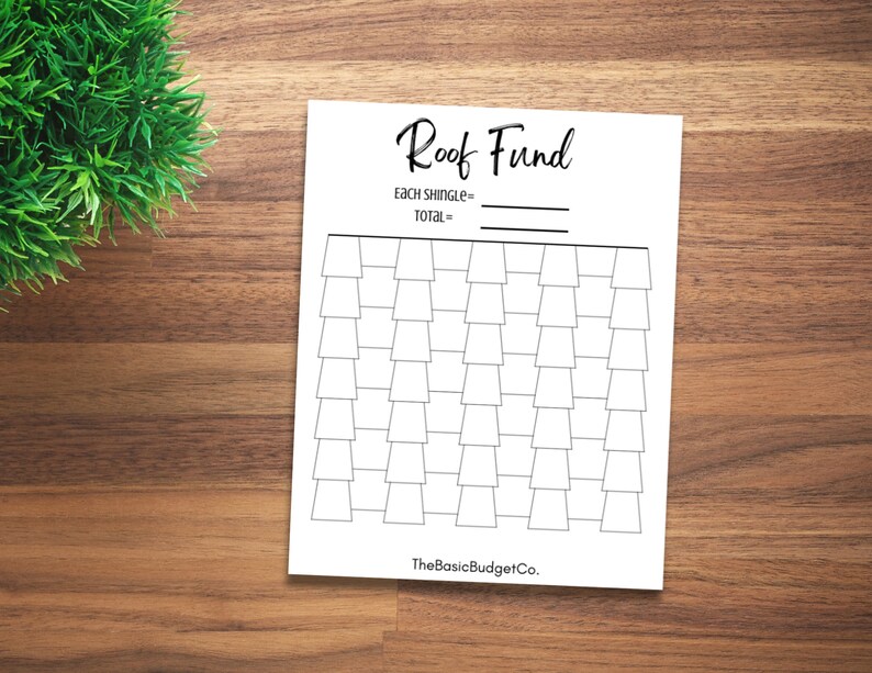 Roof Fund Tracker Coloring Sheet Debt Payoff Budgeting Tools - Etsy