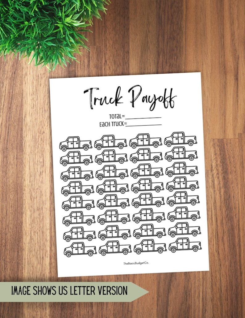 Car Loan Coloring Sheet, Truck Loan Coloring Sheet, Debt Payoff Tracker ...