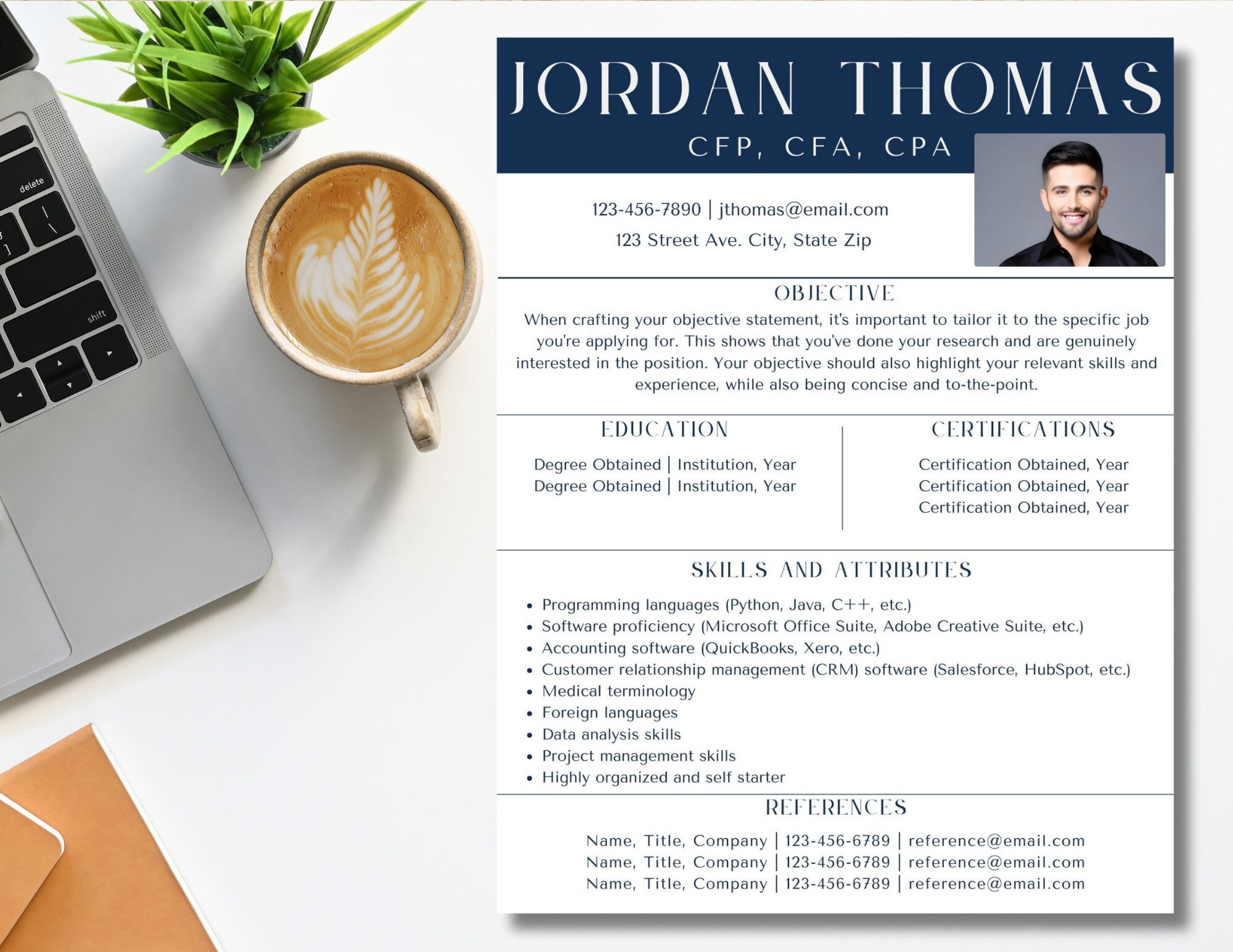 Two Page Resume Template Canva | Resume Template With Photo ...
