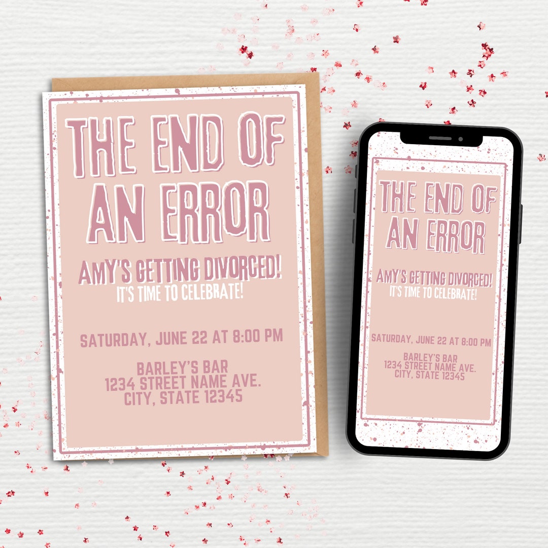 Divorce Party Invitation Template for Her | Funny Divorce Gift for Her ...