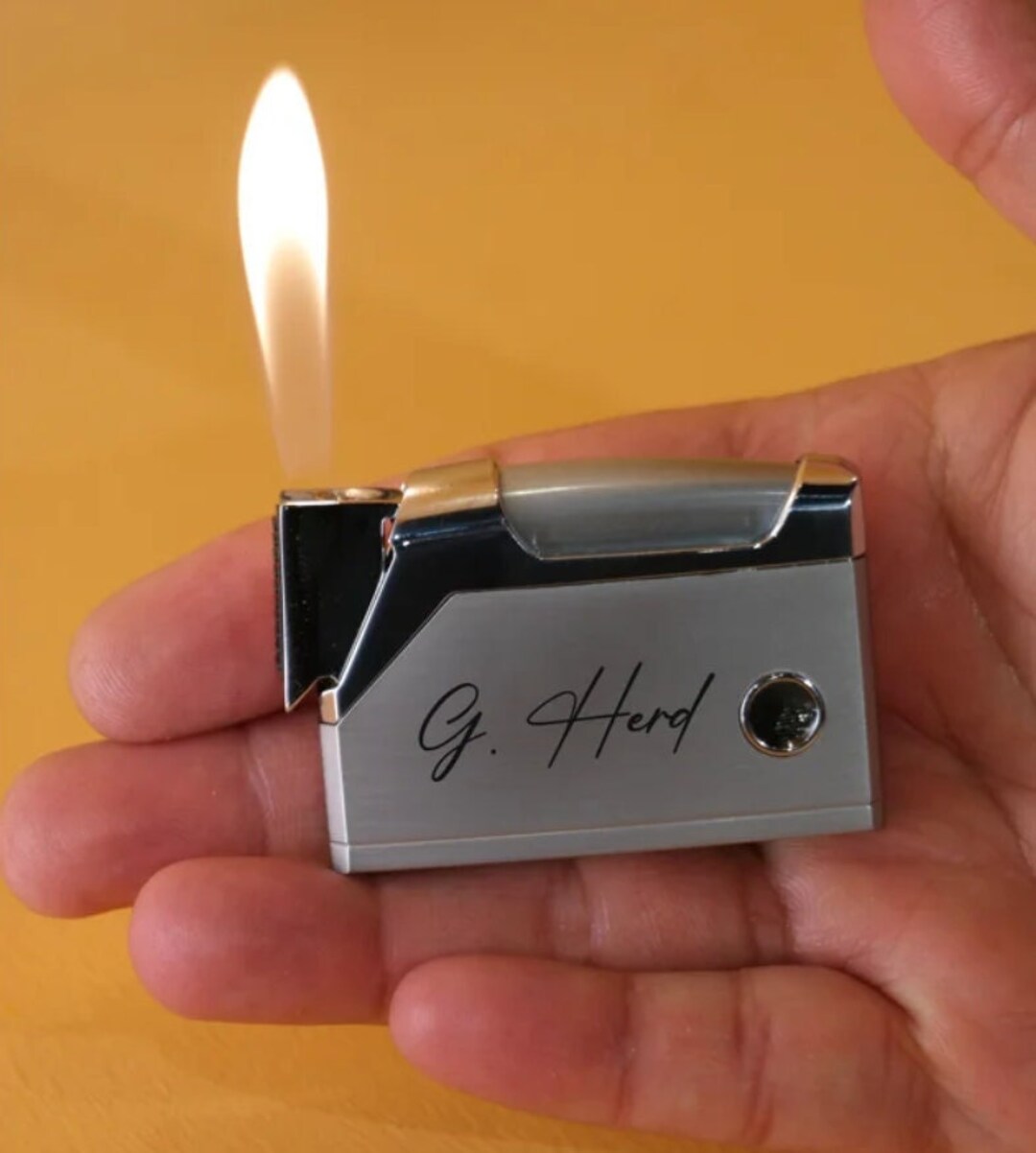 Metal Cigar Shaped Wind Proof, Personalized Cigar and Cigarette Lighter ...