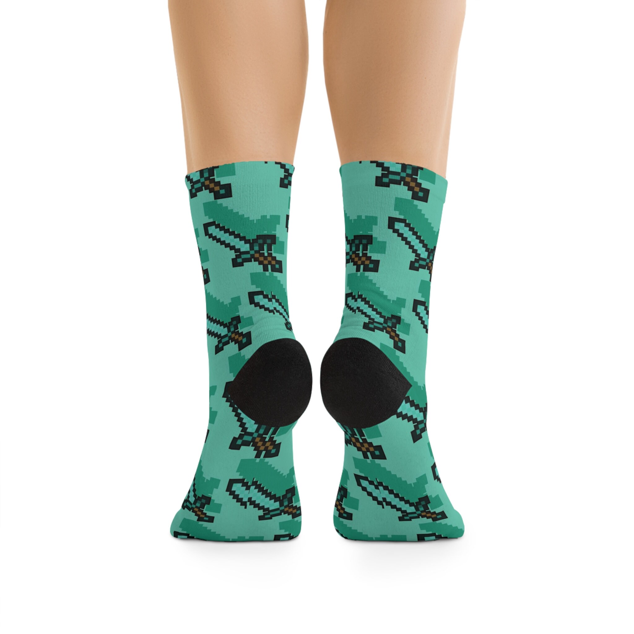 Minecraft Diamond Sword Birthday Christmas Recycled Poly Socks - Etsy