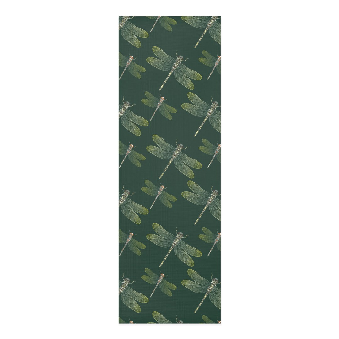Dragon Fly Pattern on Green Foam Yoga Mat - Etsy
