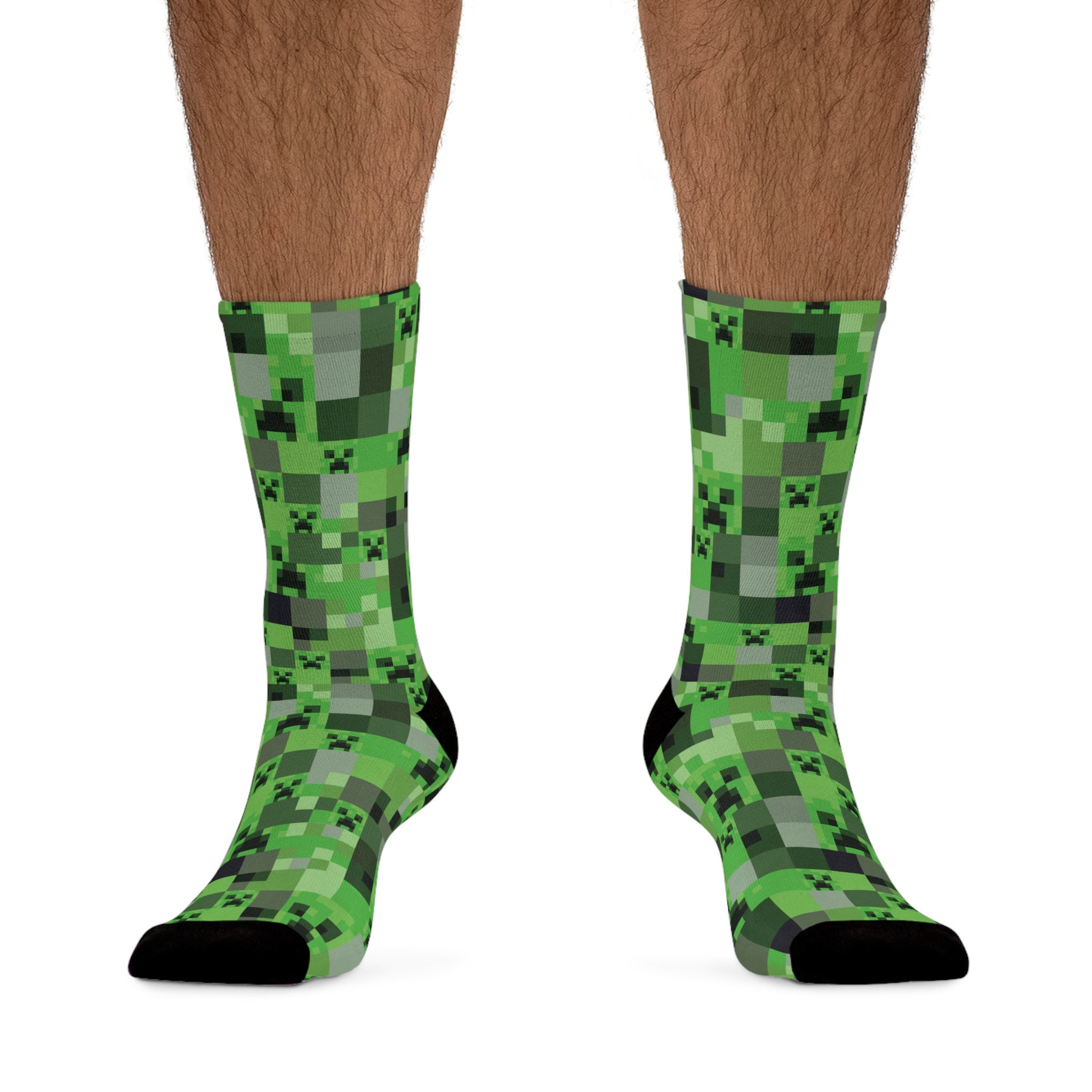 Minecraft Creeper Faces Birthday Christmas Recycled Poly Socks - Etsy