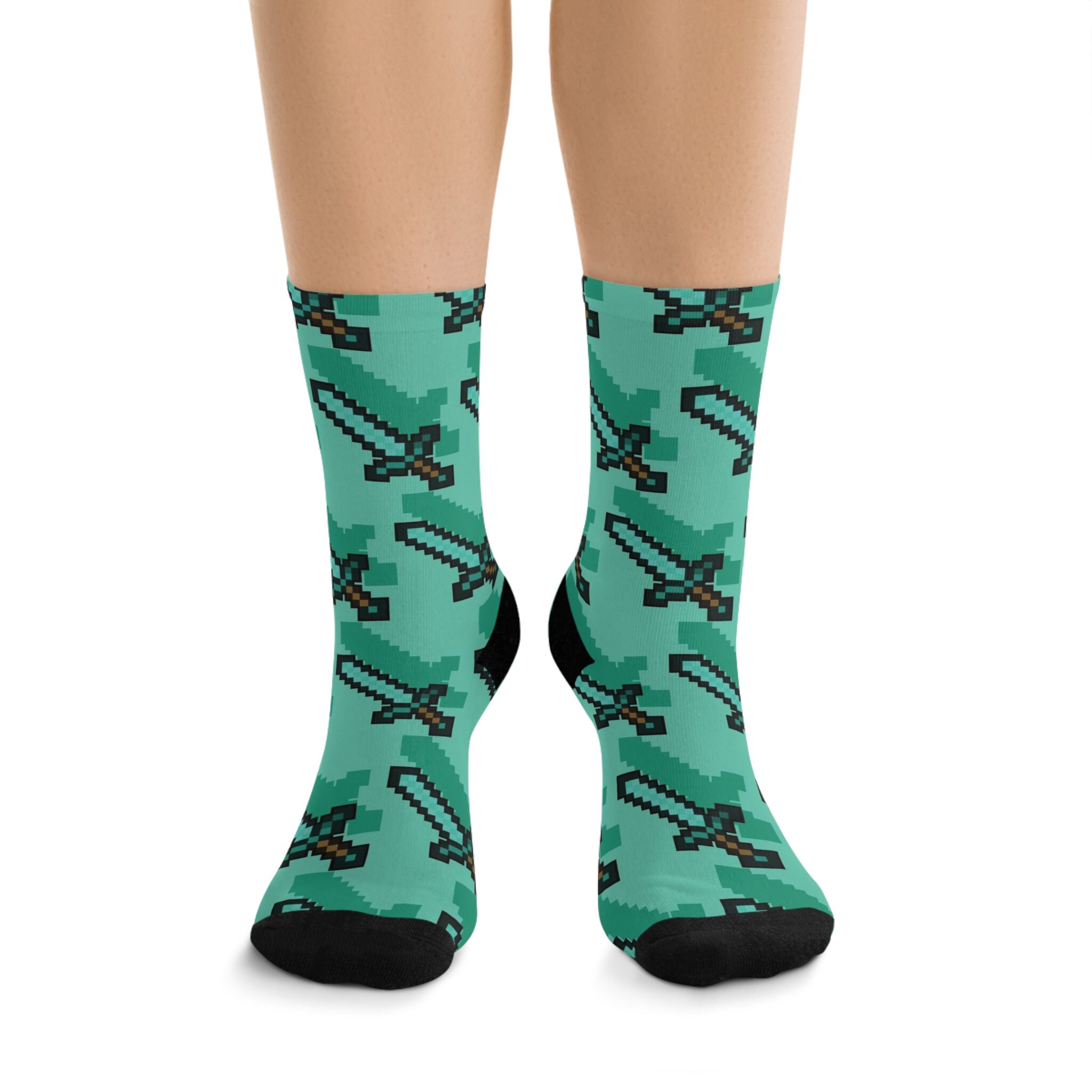 Minecraft Diamond Sword Birthday Christmas Recycled Poly Socks - Etsy