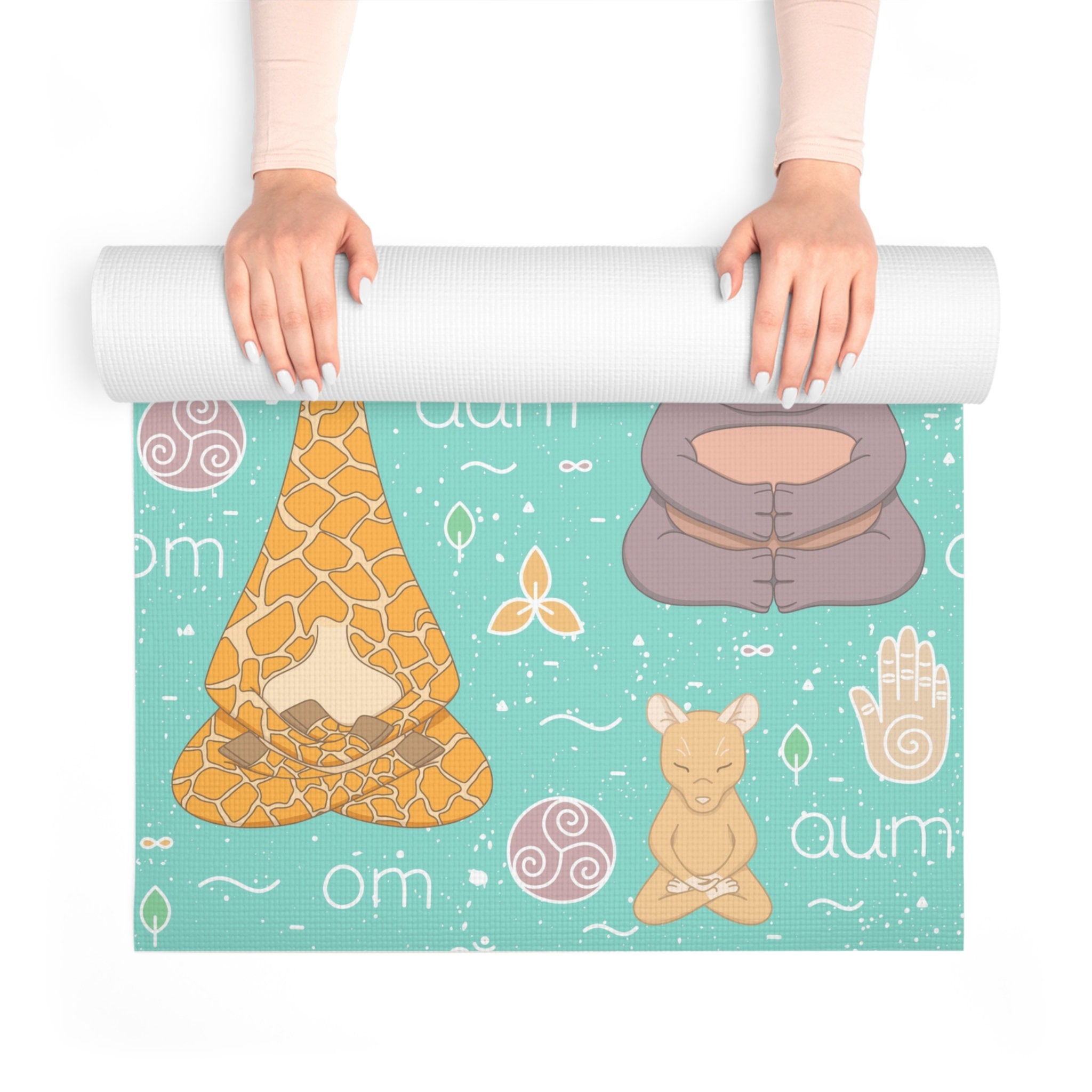 Meditating Animals Giraffe Hippo Foam Yoga Mat - Etsy