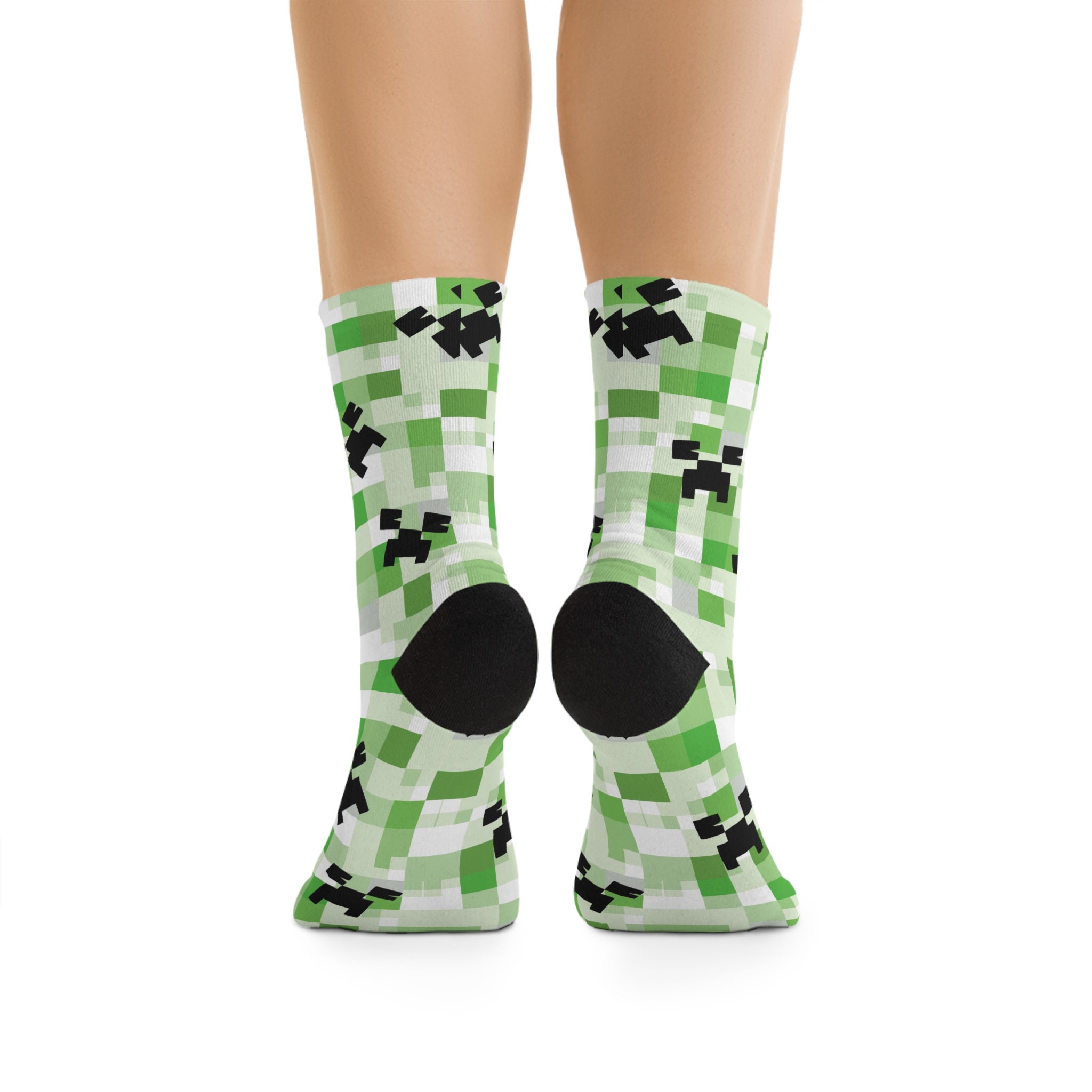 Minecraft Creeper Faces 2 Birthday Christmas Recycled Poly Socks - Etsy