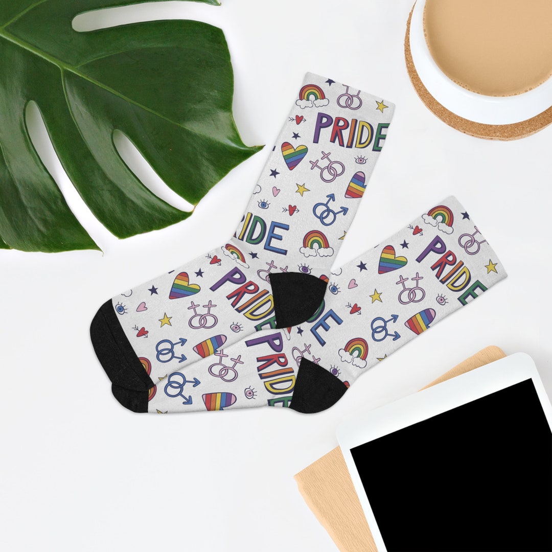 Pride Doodle Art Recycled Poly Socks - Etsy