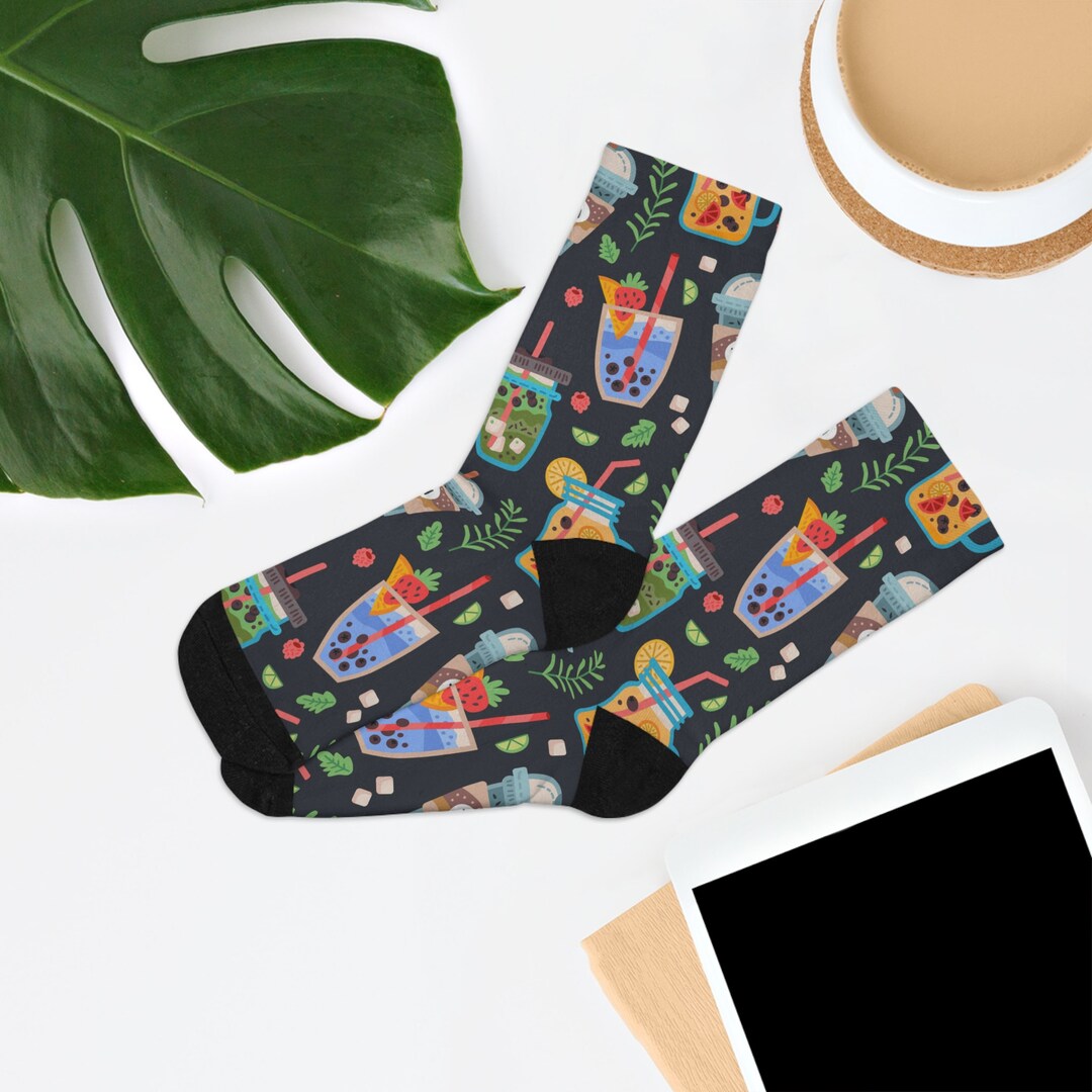 Boba Tea Recycled Poly Socks - Etsy