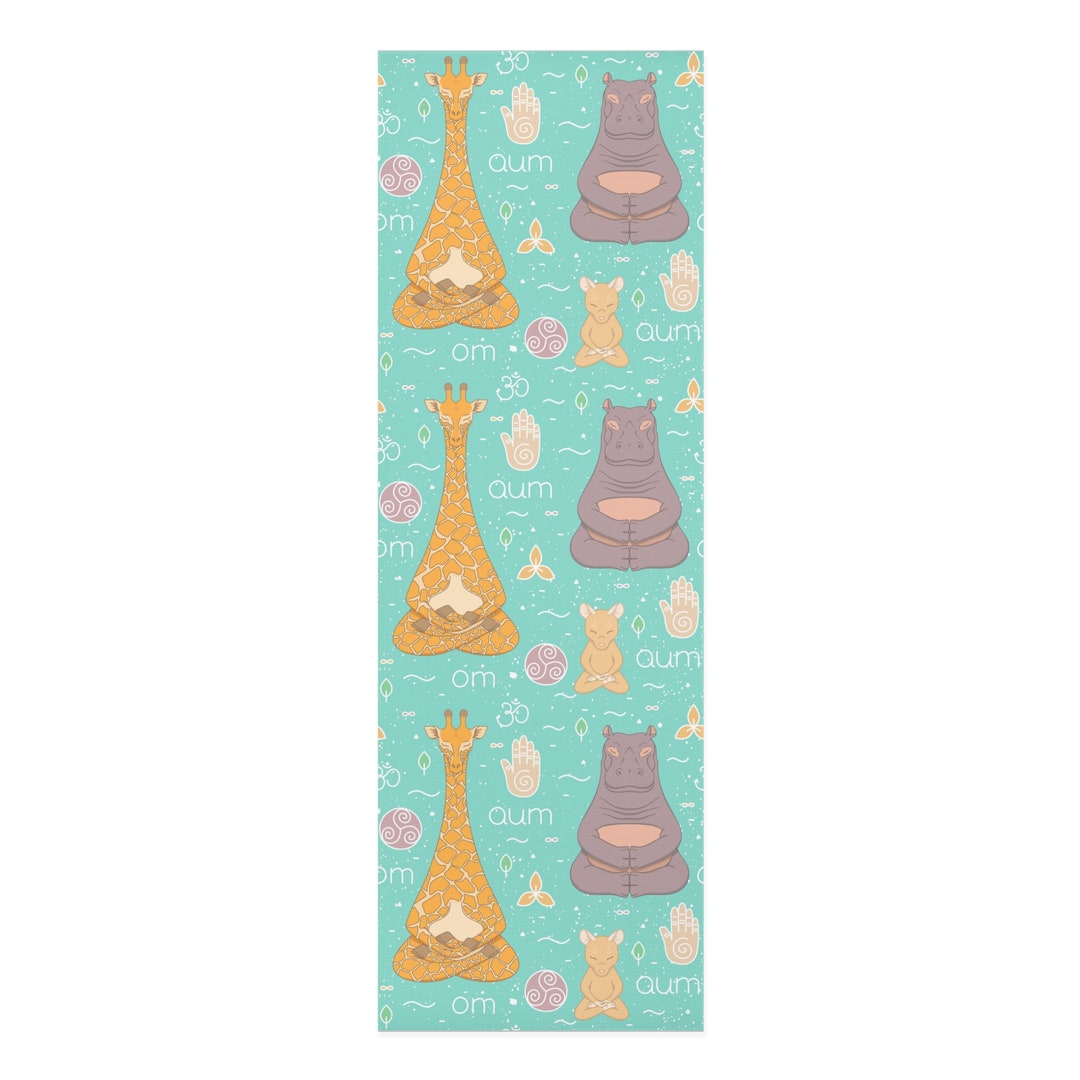 Meditating Animals Giraffe Hippo Foam Yoga Mat - Etsy