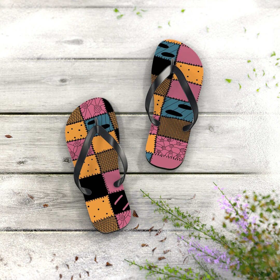 The Nightmare Before Christmas Sally Patches Flip Flops - Etsy