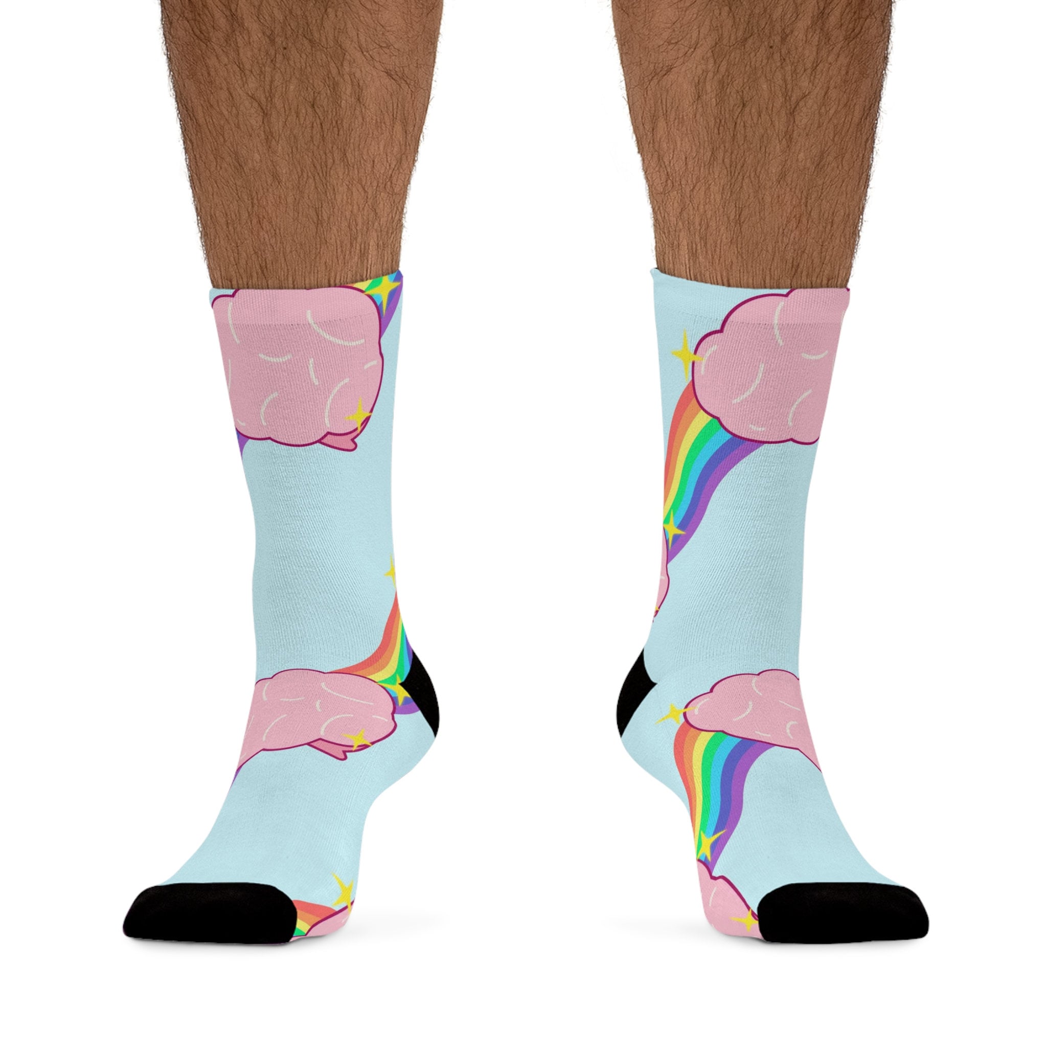 Rainbows and Brain Clouds Recycled Poly Socks - Etsy