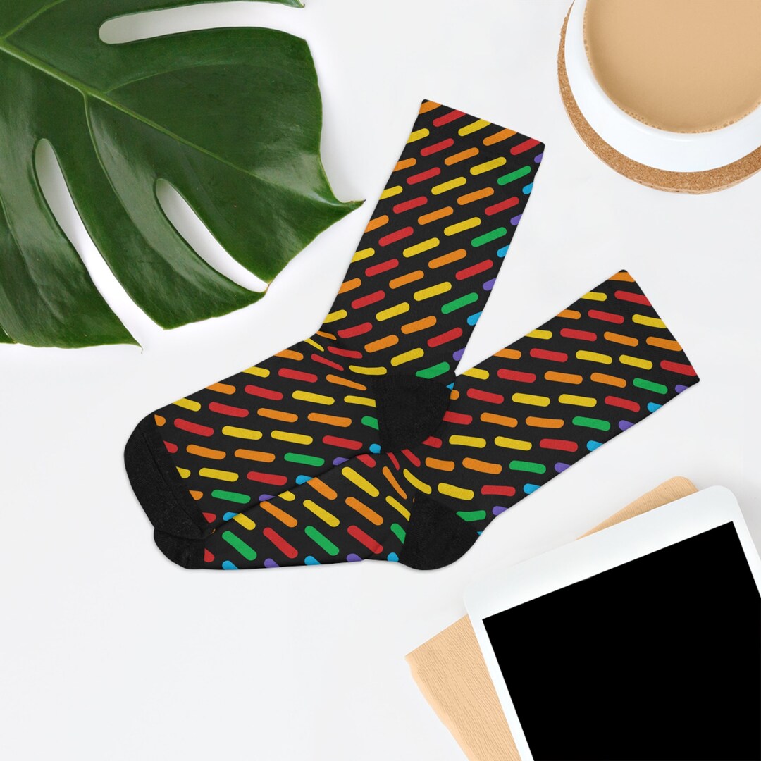 Rainbow Tick Tack Recycled Poly Socks - Etsy