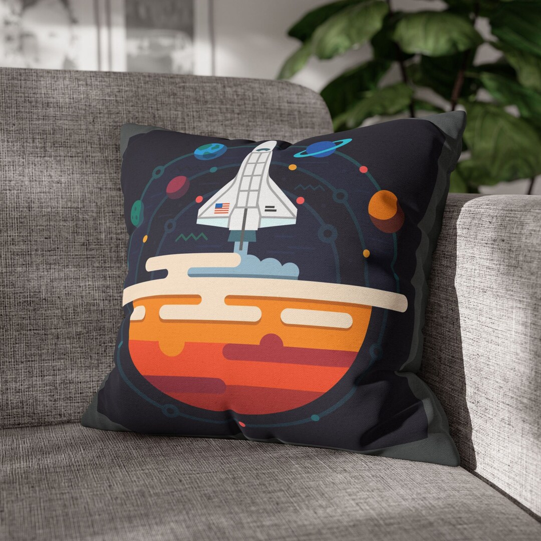 NASA Space Camp Space Shuttle Spun Polyester Pillowcase, Square Throw ...