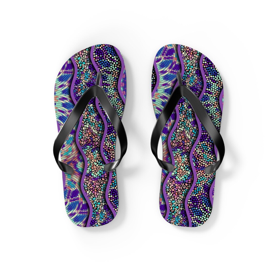 Optical Illusion Tile Layers Flip Flops - Etsy
