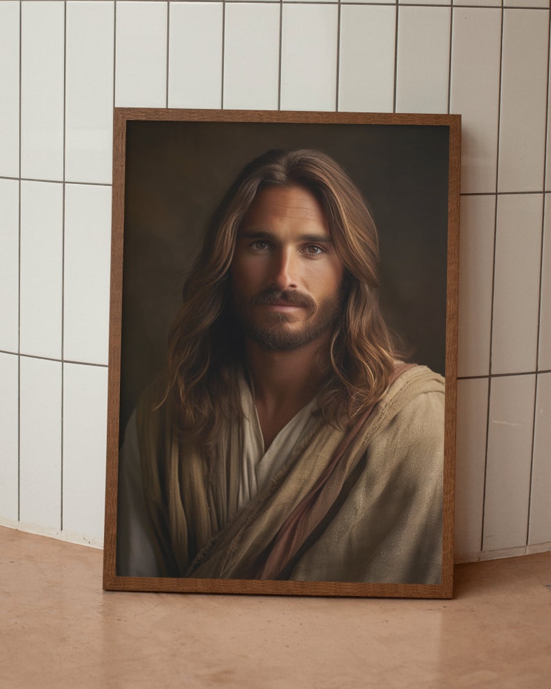 Picture of Jesus Printable Religious Home Decor Painting of Christ Wall ...