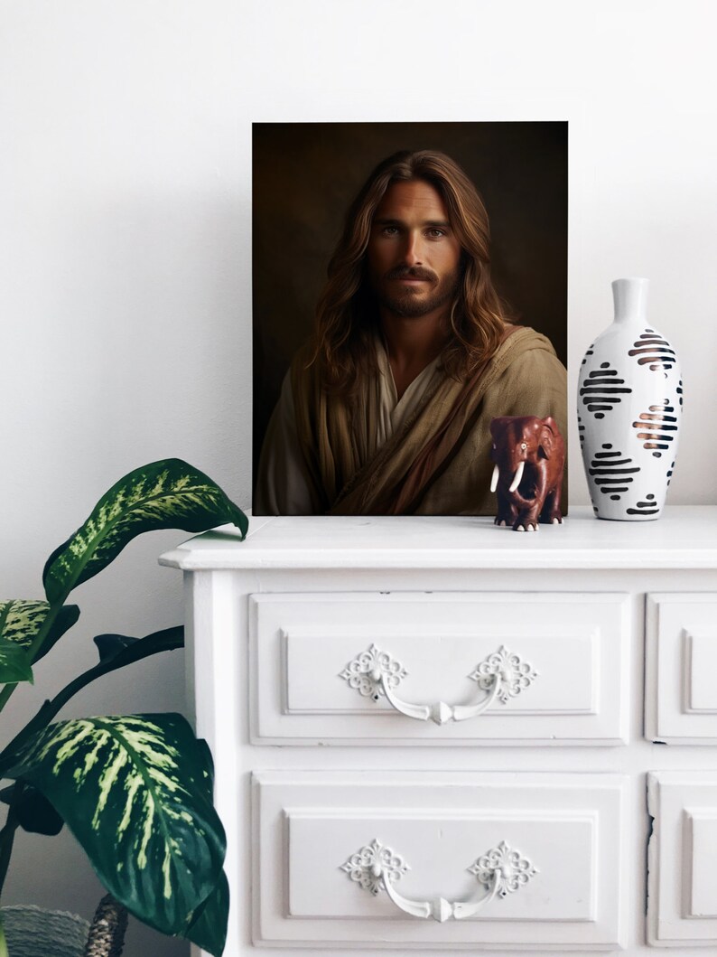 Picture of Jesus Printable Religious Home Decor Painting of Christ Wall ...